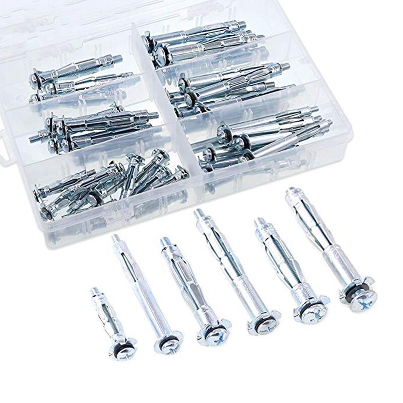 42Pcs Bolt Assortment Kit Hollow Wall Anchors Scre... – Grandado