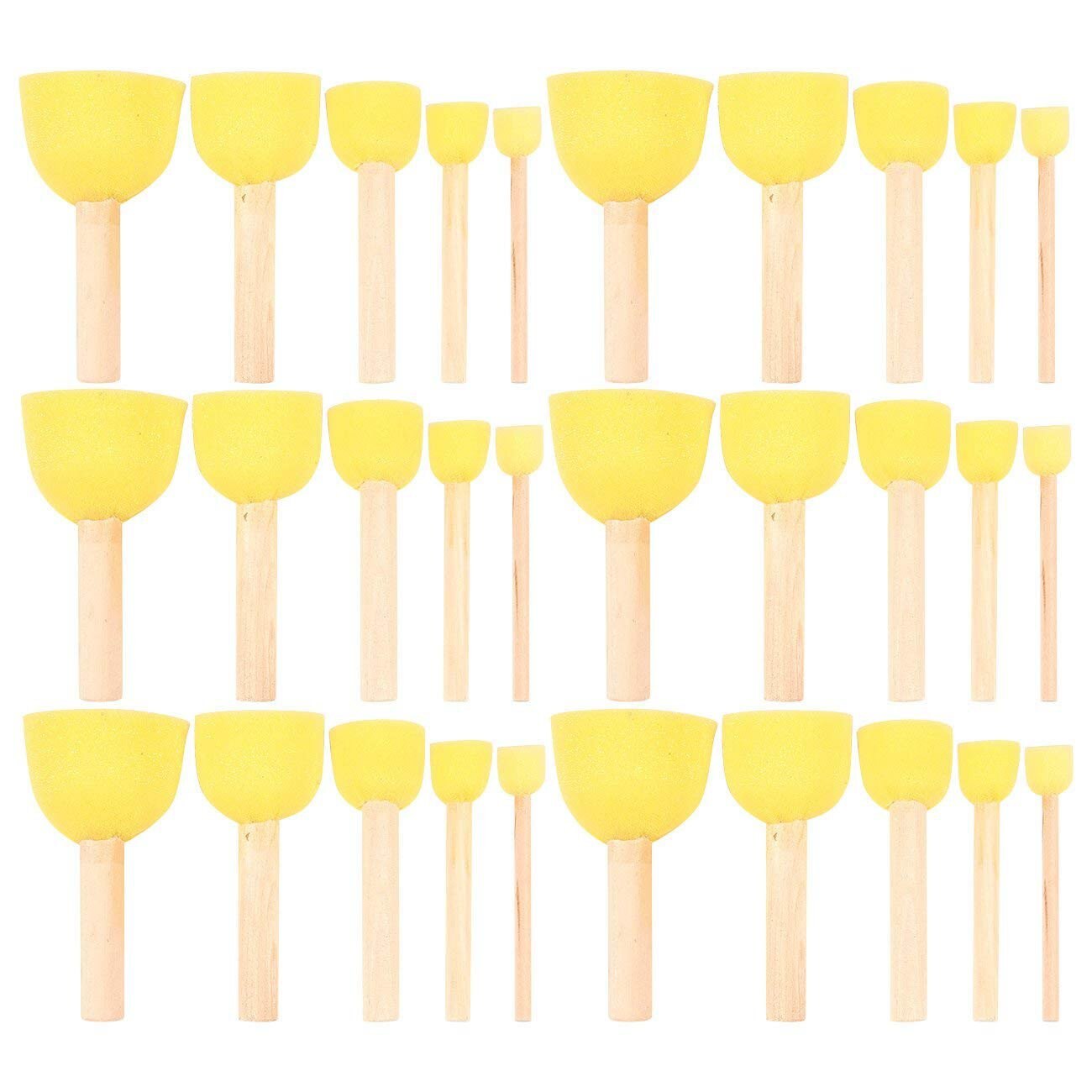 Pack of 30 Round Foam Sponge Paint Brush Set - Ste... – Grandado