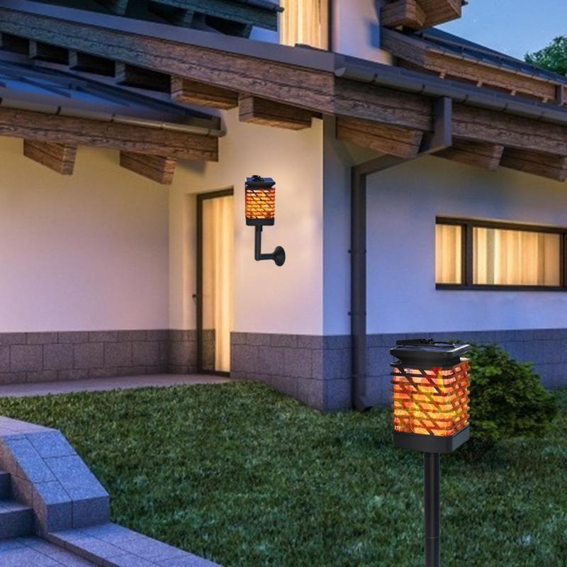 Solar Energy Flame Torch Lamp 12 LED Light Control... – Grandado