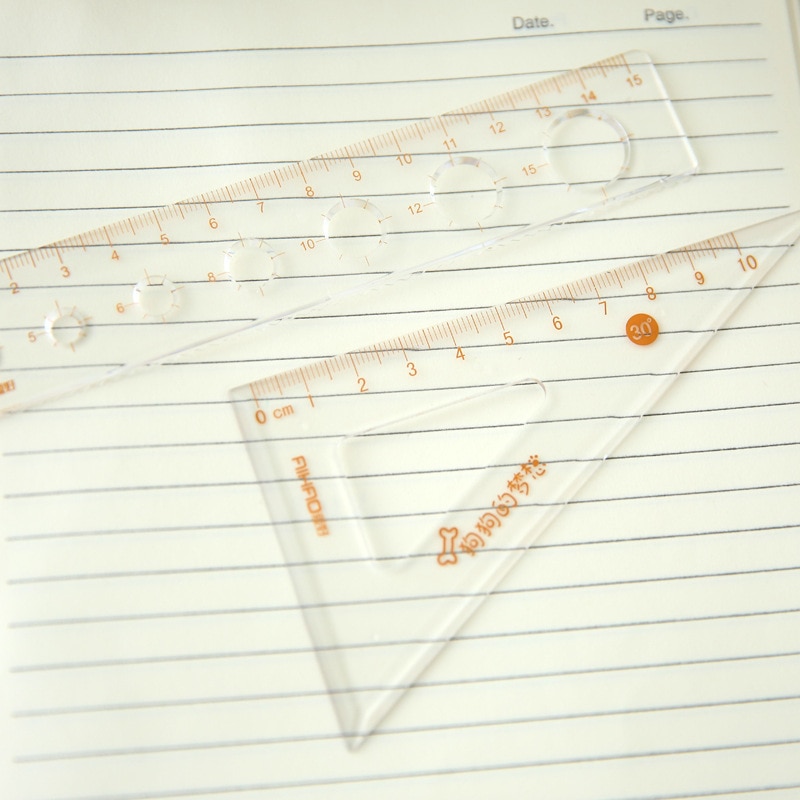 Cute Kawaii Plastic Patchwork Triangle Ruler Set S... – Grandado