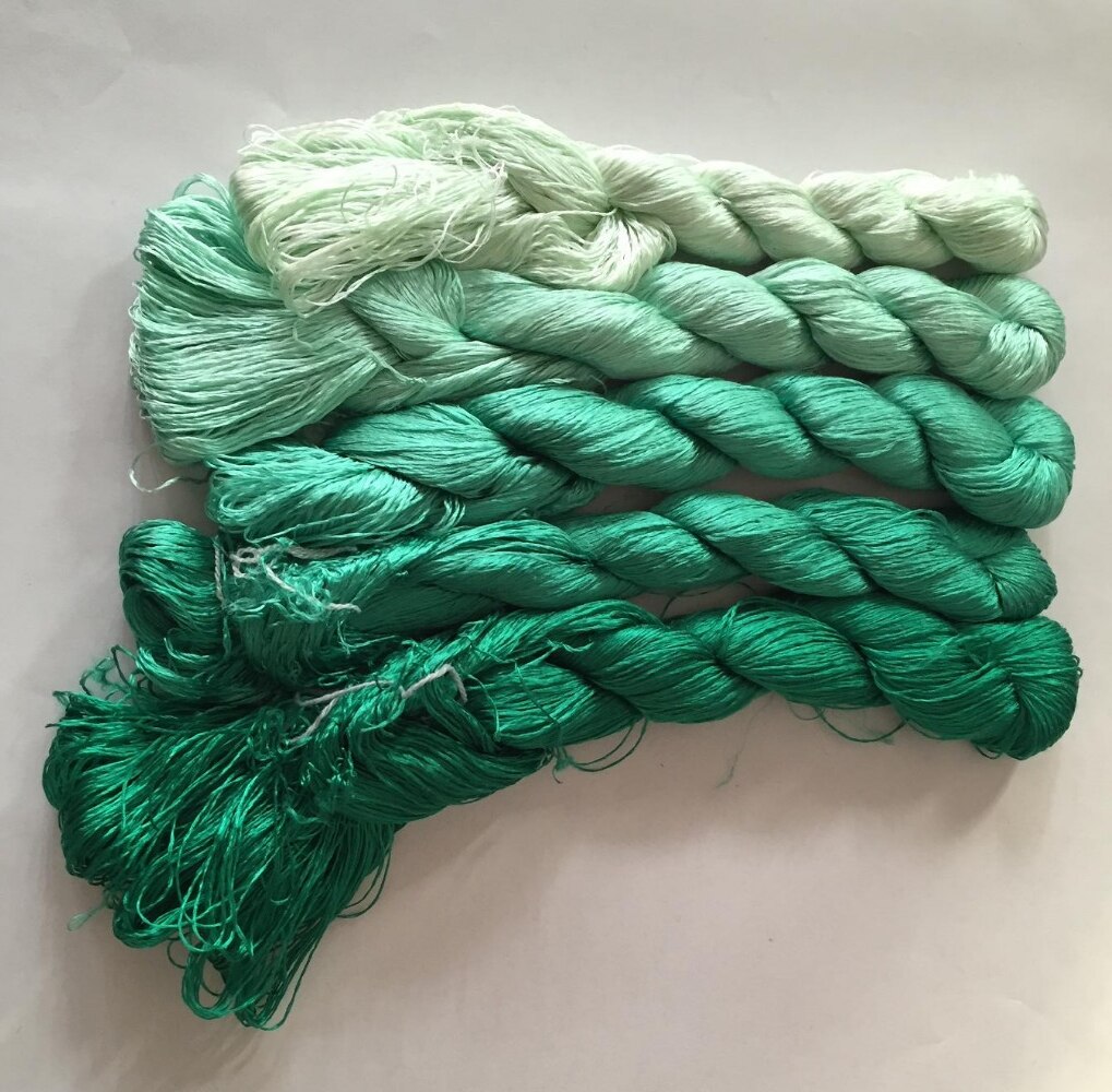 5 skeins hand-dyed Chinese natural mulberry silk e... – Vicedeal