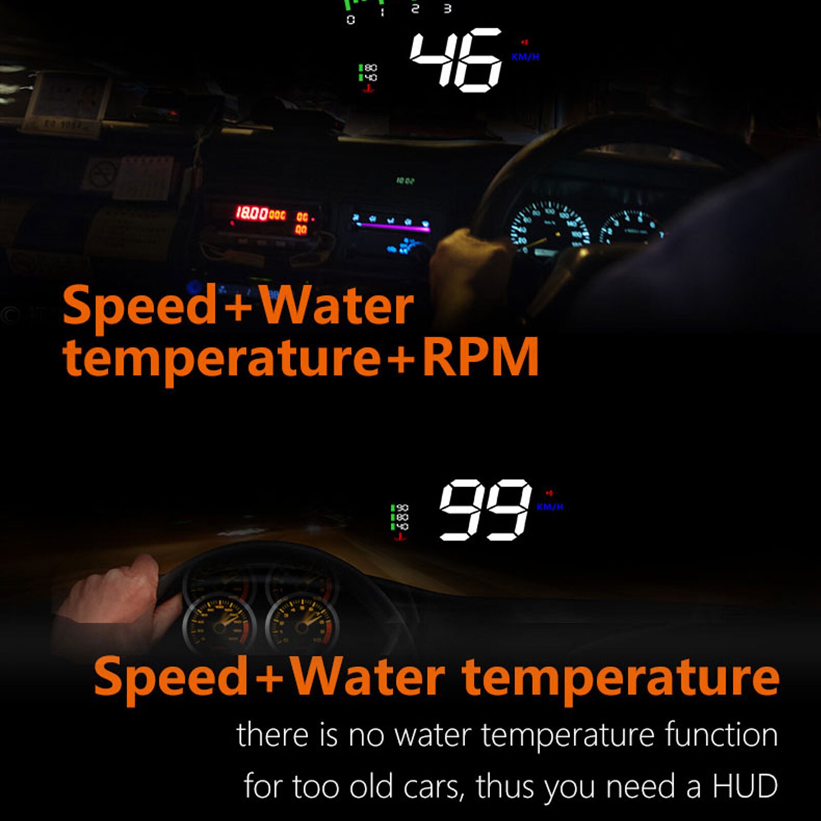 Auto Hud Head-Up Display OBD2 + Gps Dual Systeem S... – Vicedeal