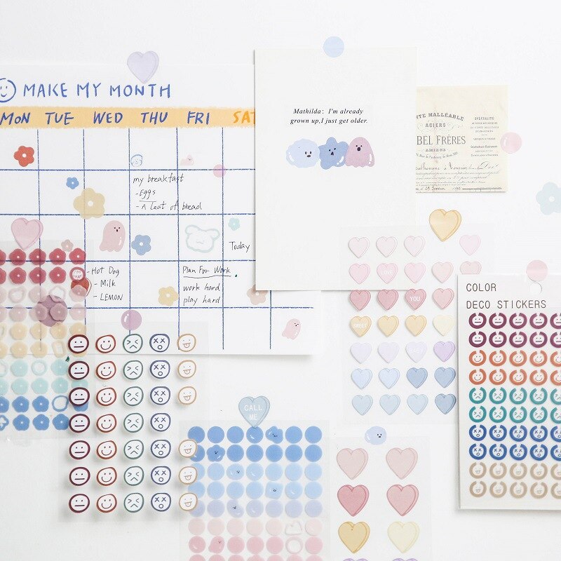 BULA 3 sheets Cute Sticky for Diary Deco Kawaii St... – Vicedeal