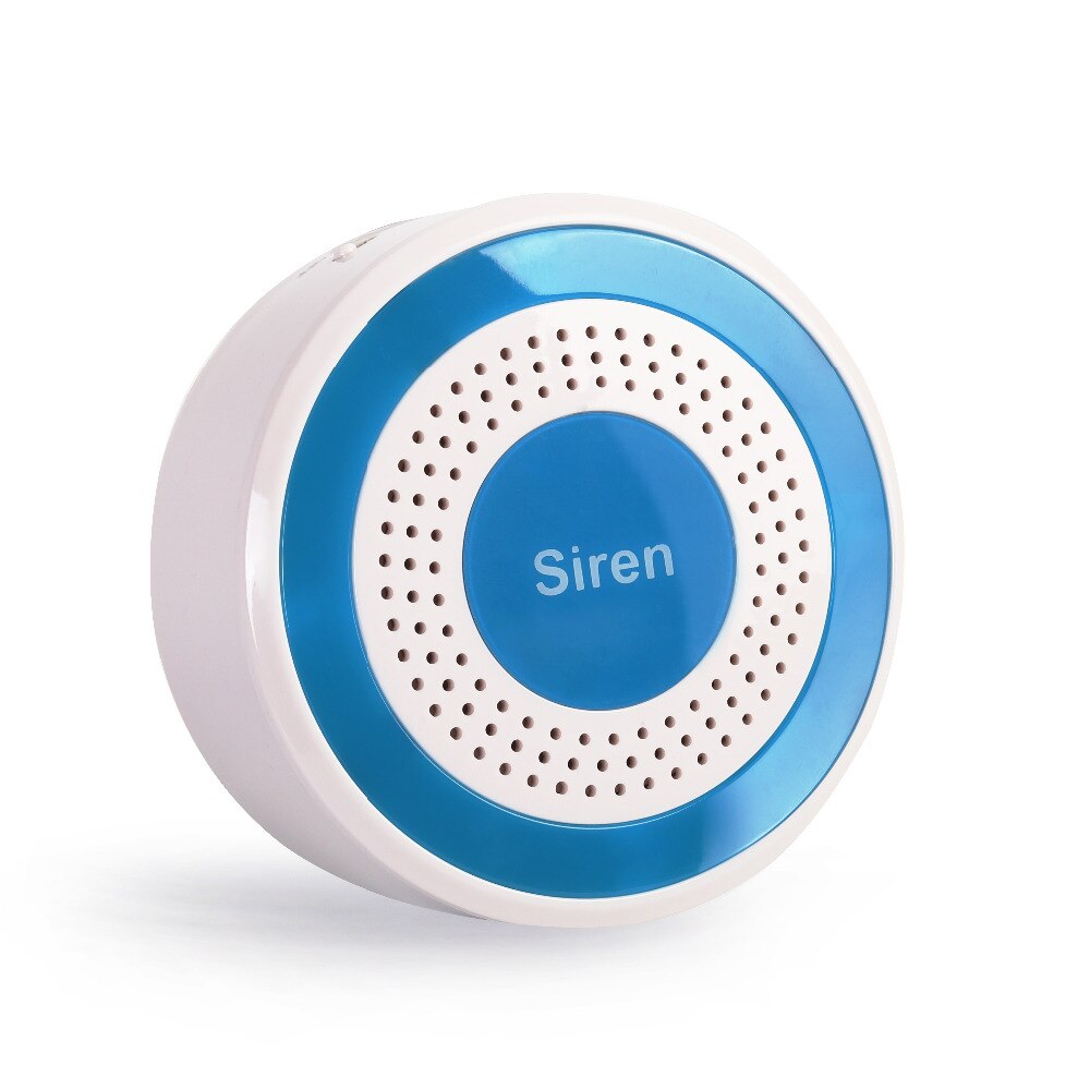 white blue Wireless indoor alarm siren with strobe... – Grandado