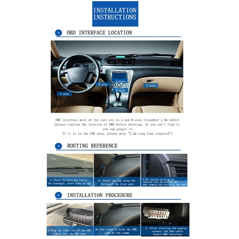 Universal Car HUD Display Vehicle Driving Safety I... – Grandado