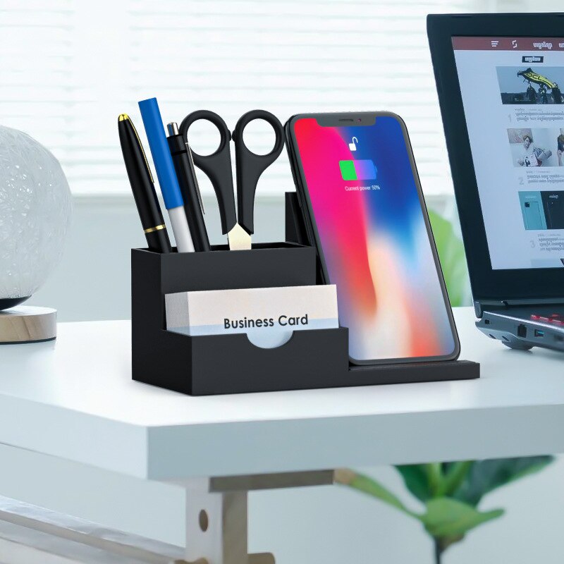 Desk Organizer Brush Stand Desk Pen Holder Wireles... – Grandado