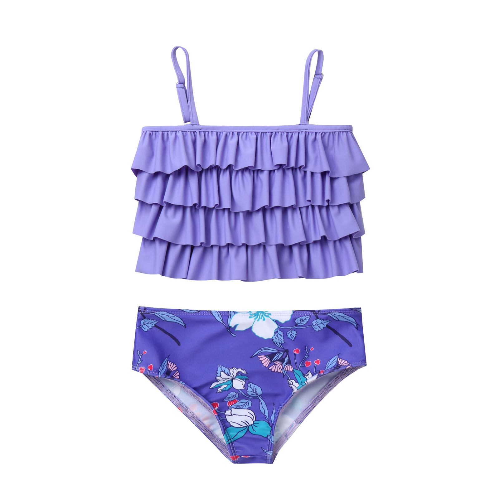 Kids Meisjes Bloemenprint Badmode Verstelbare Spag... – Vicedeal