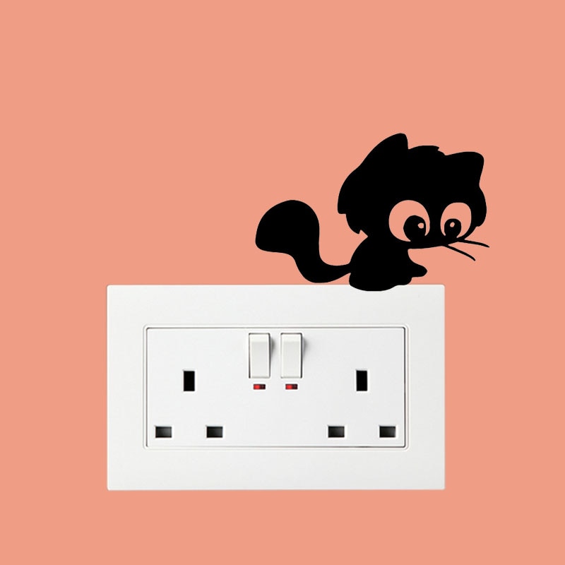 Lonely Cat Switch Sticker Animal Vinyl Cartoon Nic... – Vicedeal