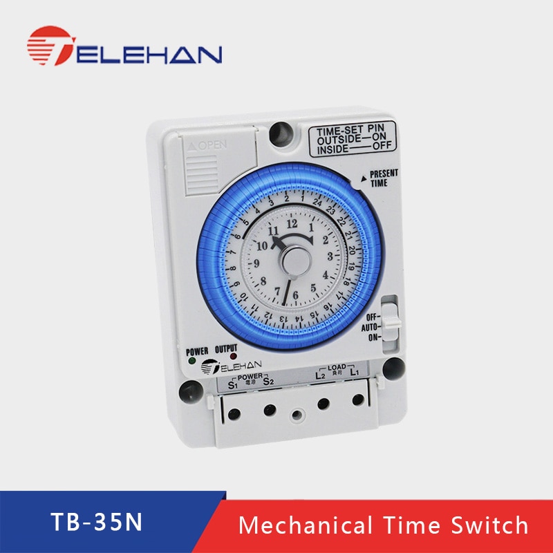 TELEHAN 24 hours Timer, 24h time switch, TB35-N me... – Vicedeal