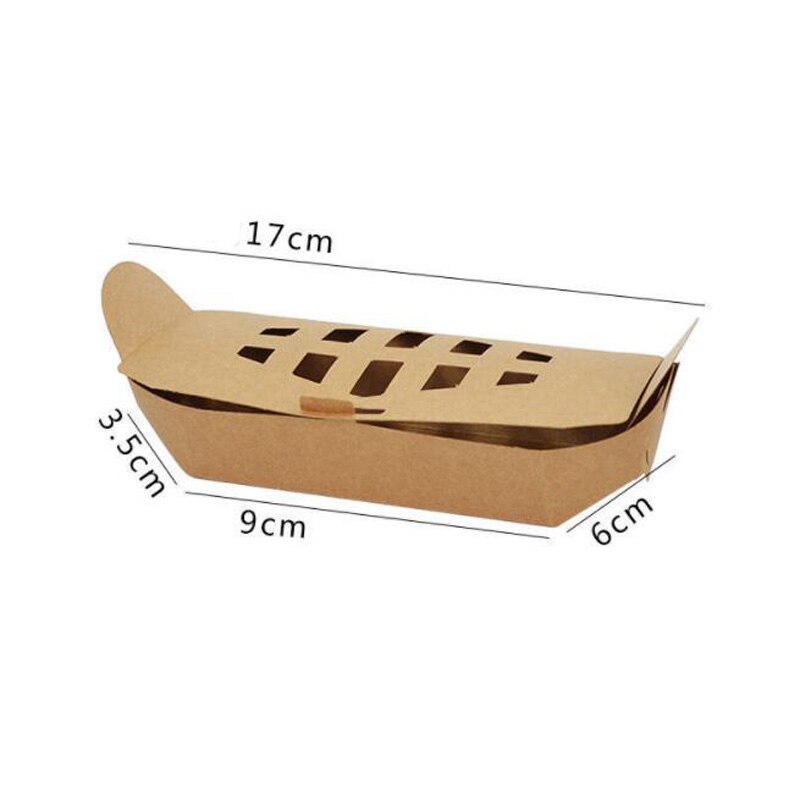 100pcs Boat Shaped Packing Box Disposable Kraft Pa... – Grandado