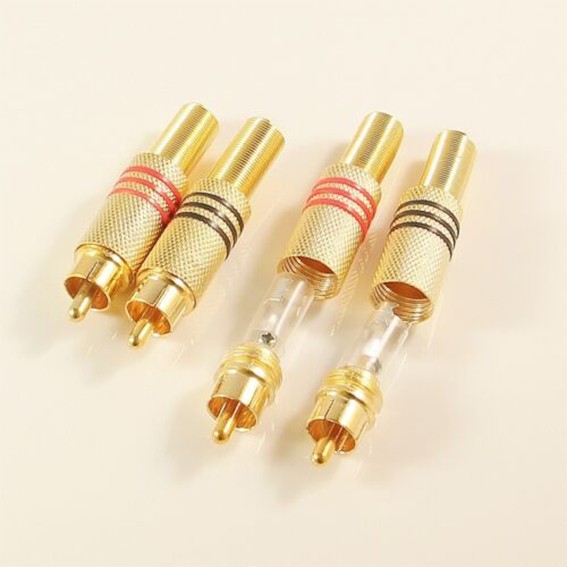 4 Stuks Metel Rca Phono Stekker Non Solder Connect... – Vicedeal