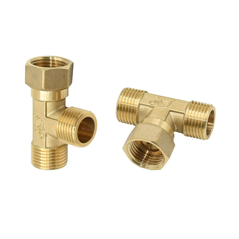 1/2 Inch Thread Tee Connector Brass T-Shaped 2-Way... – Grandado