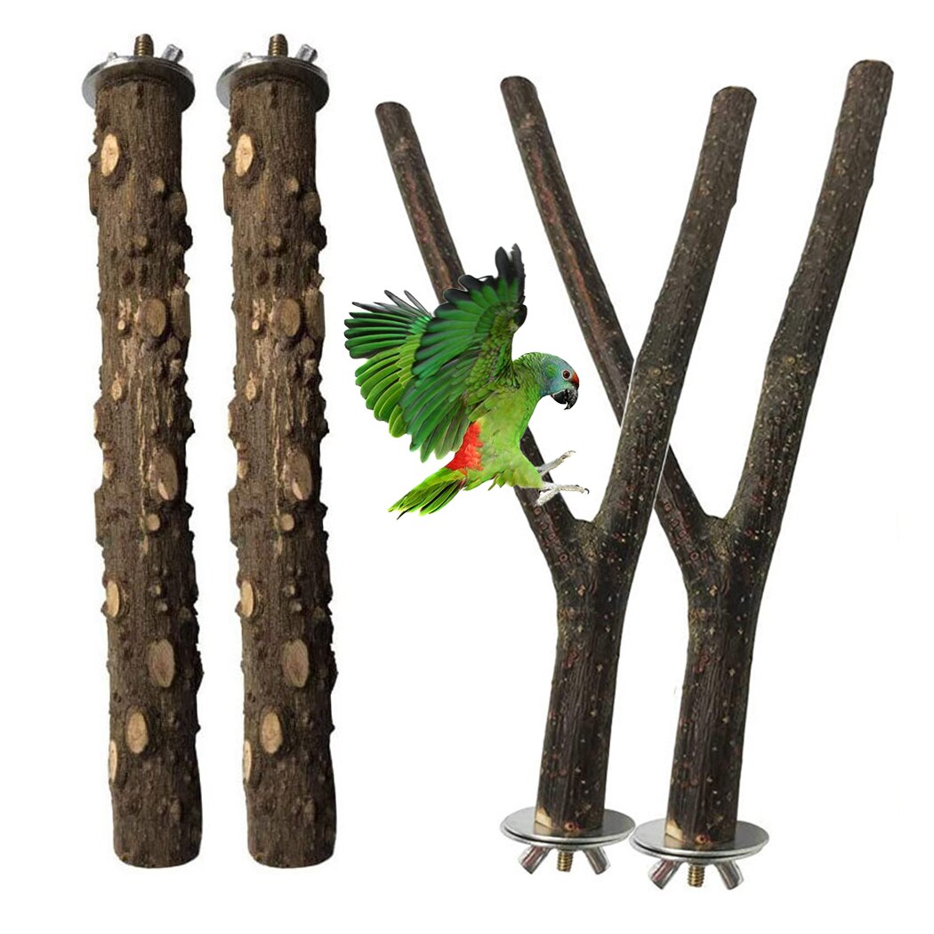 4 Stks/set Papegaai Vogel Staande Stok Hout Pole V... – Grandado