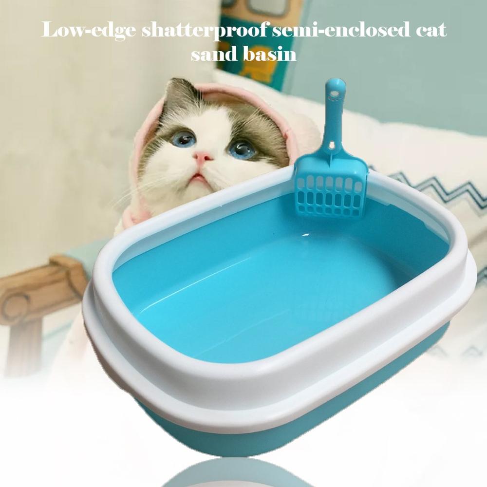 High-Side Semi-Closed Litter Box Litter Box Pet Su... – Grandado