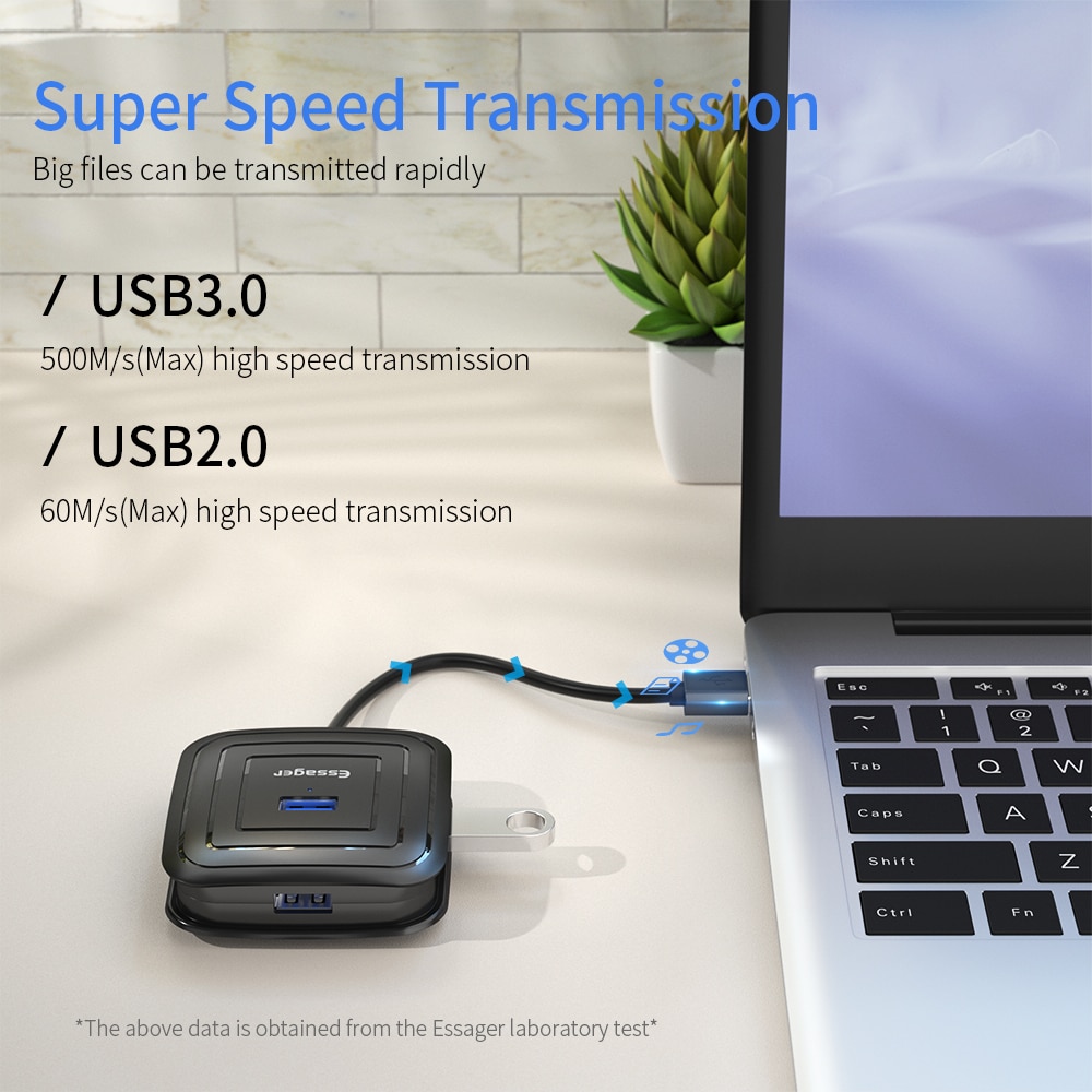 Essger, concentrador USB de 4 puertos, divisor USB... – Grandado