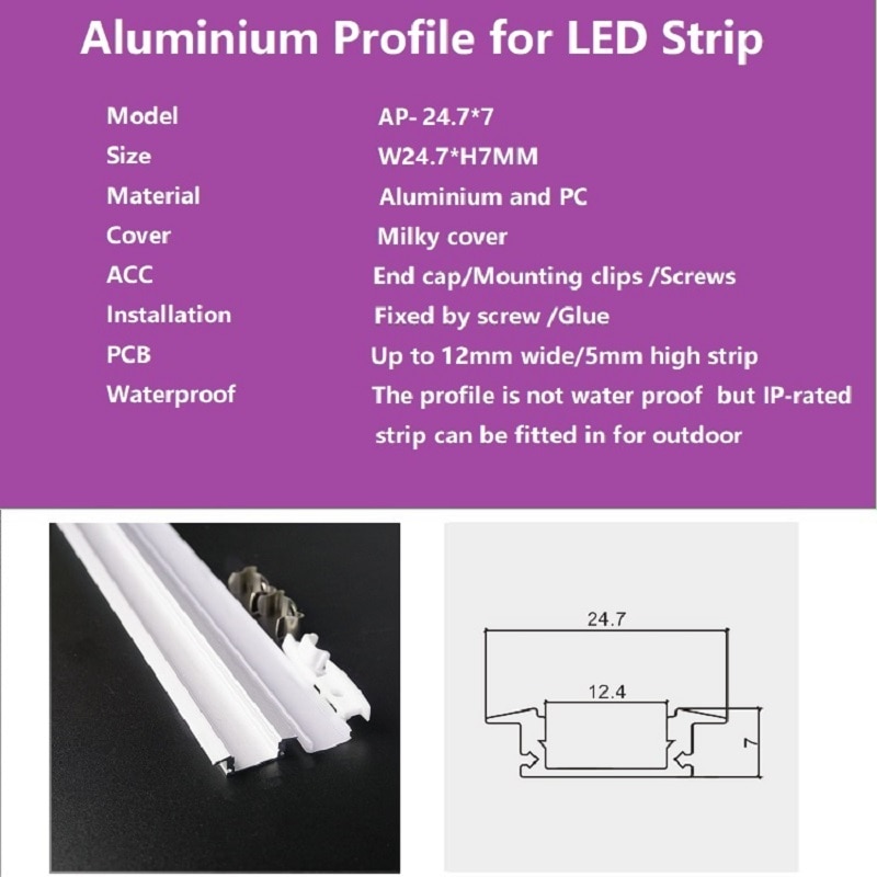 20inch 50cm embedded 7mm height slim led aluminium... – Grandado