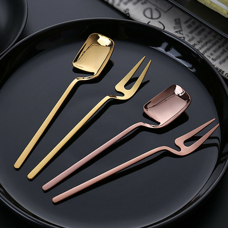 Tea Dessert Fork Spoon Set Stainless Steel Hanging... – Grandado