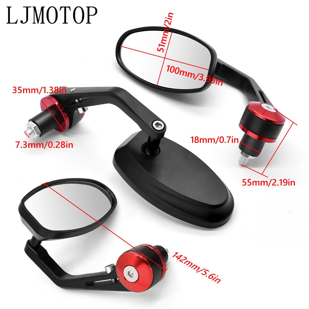 CNC Motorcycle Mirror 7/8" Handle Bar End Aluminum... – Grandado