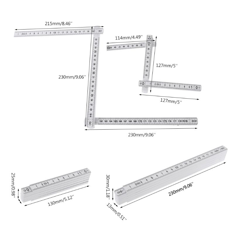 1M 2M 10-parts Folding Carpenters Ruler Lightweigh... – Grandado