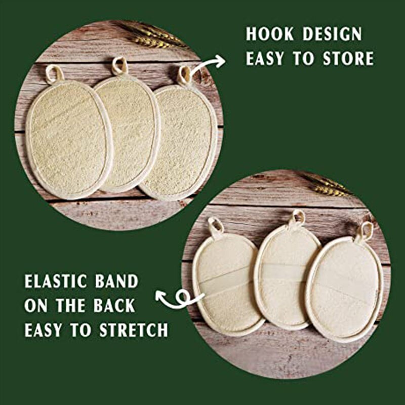 Natural Loofah Sponge 3pc 100% Natural Luffa Body ... – Grandado