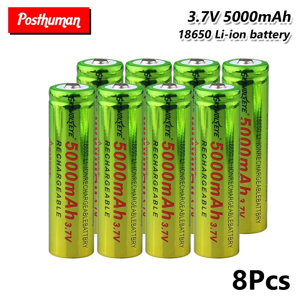 1/2/4/6/8 Pieces 18650 Li-ion Battery 5000mAh Rech... – Grandado