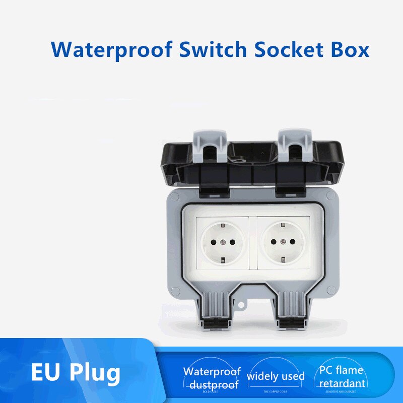 EU 2Power Socket IP66 Weatherproof Wall Power Sock... – Grandado