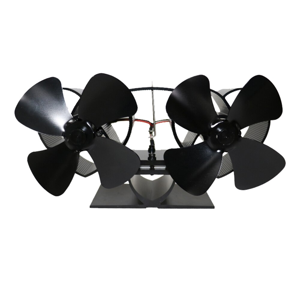 8 Blades Upgrade Heat Powered Stove Fan Dual Head ... – Vicedeal