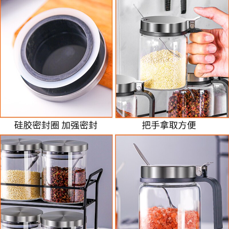 Glass Spice Jars Set Salt and Pepper Shakers Sugar... – Grandado