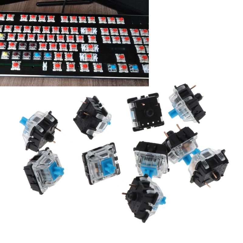 10Pcs Mechanical Keyboard Gateron MX 3 Pin Blue Sw... – Grandado