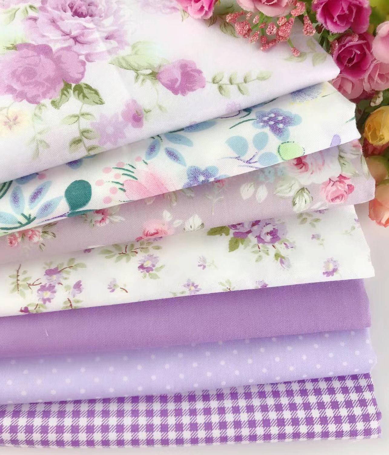 Delicate (50cmx50cm) Purple Fat Quarter Bundle 100... – Grandado