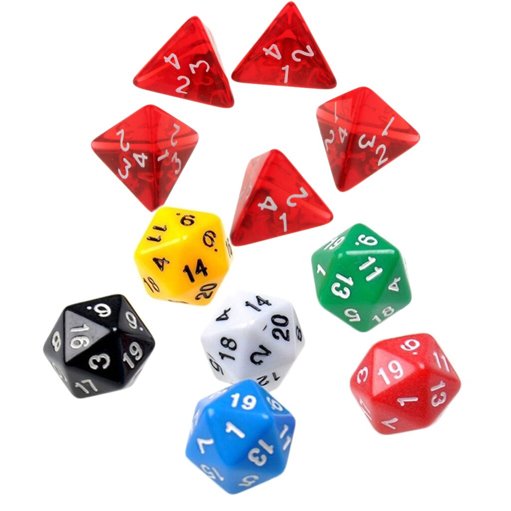 10Pcs Fun Acrylic D4 D20 Dice Role Playing for TRP... – Grandado
