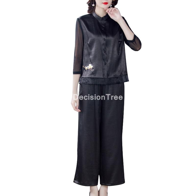 2022 traditional chinese cheongsam top+pants set w... – Grandado