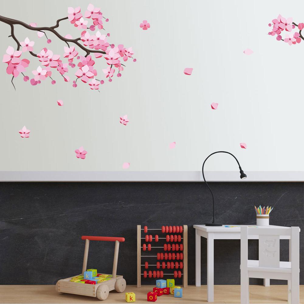 Pink plum blossoms wall sticker living room bedroo... – Grandado