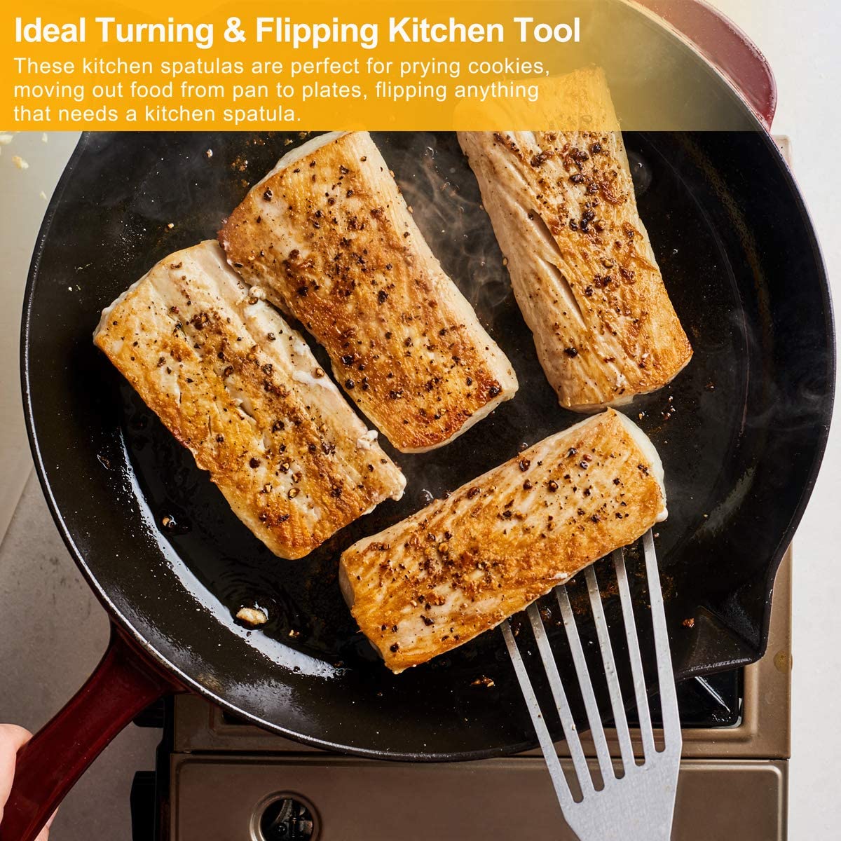 2-Piece Slotted Fish Spatulas - 9 inch & 12 inch F... – Vicedeal