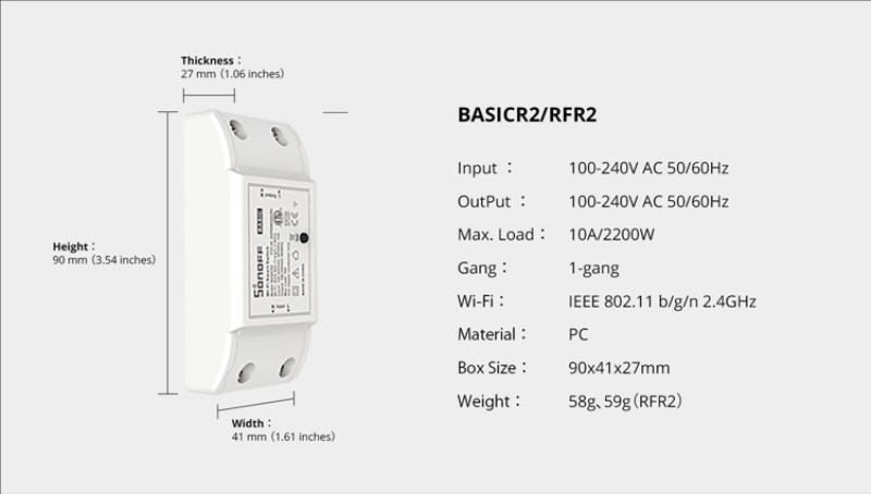 SONOFF Basic R2 10A Wifi DIY Smart Wireless Remote... – Grandado