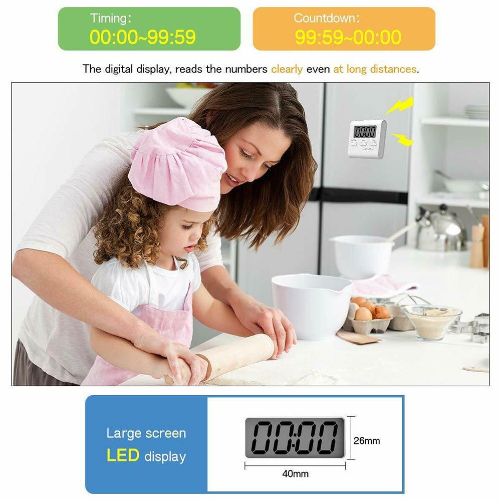 Kitchen Cooking Baking Timer Countdown-Alarm Clock... – Grandado