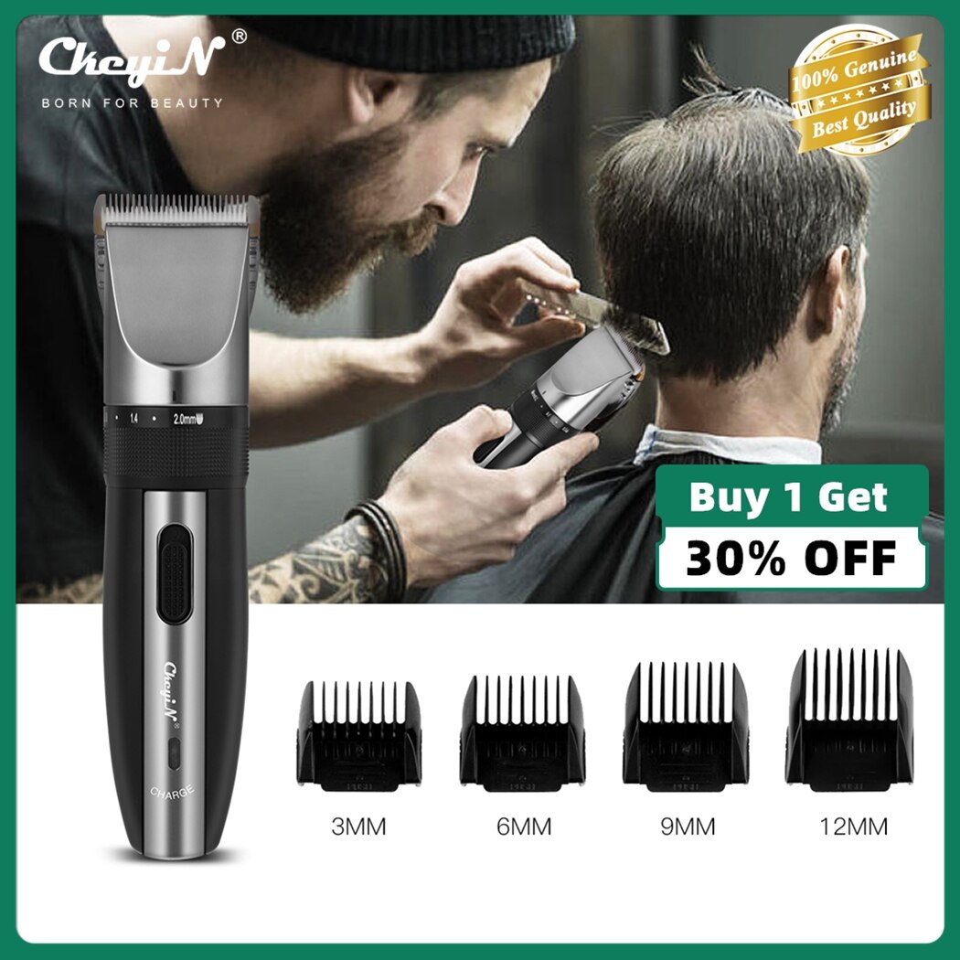 CkeyiN Hair Clipper Low Noise Rechargeable Hair Tr... – Grandado