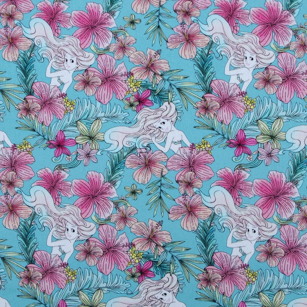 1 yard Cotton Woven Fabric - Girl and Flower (widt... – Grandado