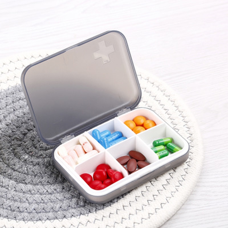 Travel Medicine Box Six Grids Pill Box Pill Splitt... – Vicedeal