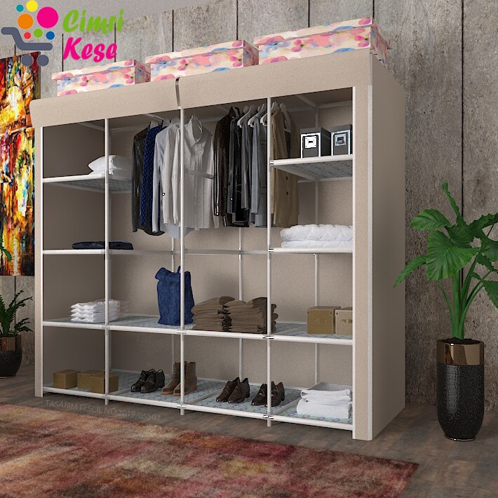 Room multi-purpose non-woven fabric wardrobe foldi... – Vicedeal