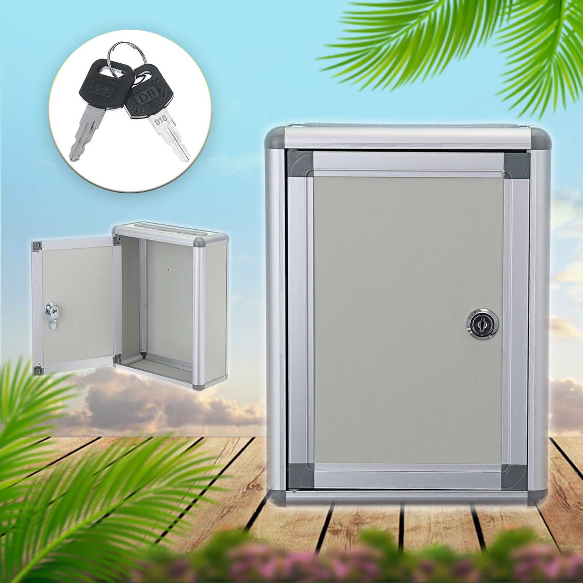 Mailbox Outdoor Security Locking Mailbox Aluminum ... – Grandado