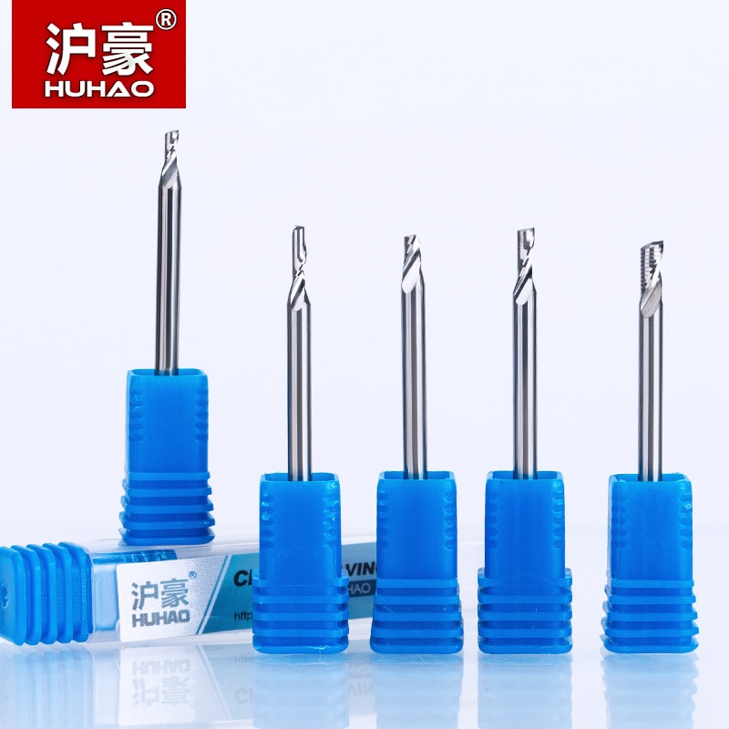 HUHAO 1PC 3.175mm 4mm 6mm Single Flute Spiral rout... – Grandado