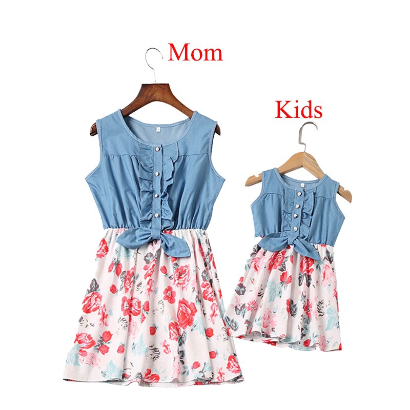 Family Matching denim Flower Clothes Mother Daught... – Vicedeal