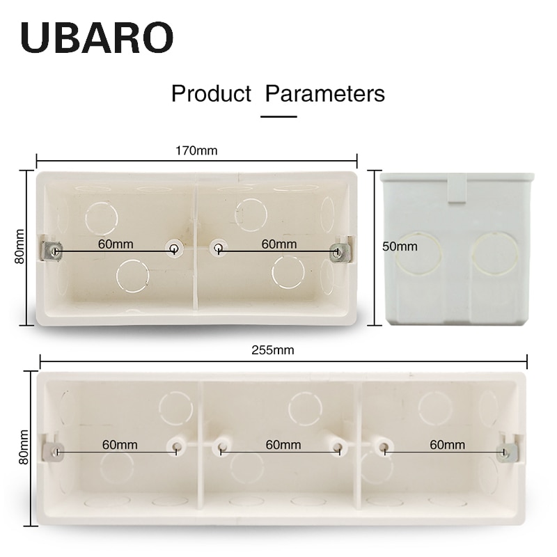 258*80*50mm Socket Concealed Bottom Case PC Plasti... – Vicedeal