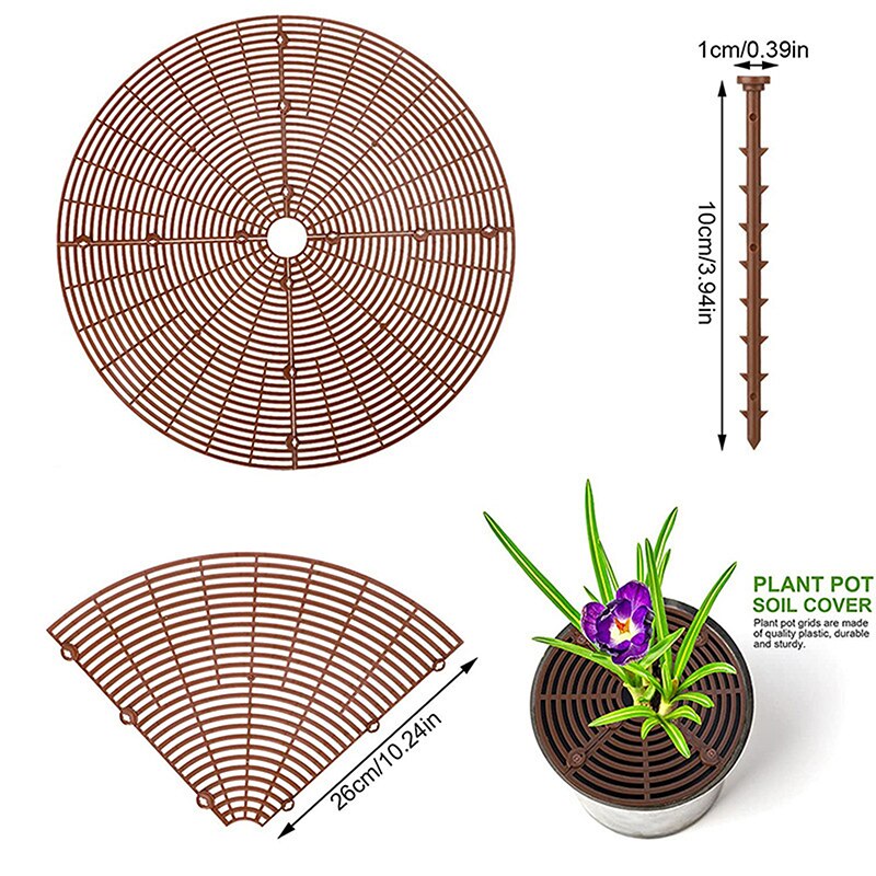 Round Plant Pot Soil Guard Cover Plant Grid Flower... – Grandado