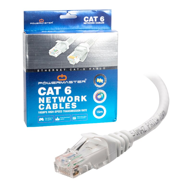 CABLE. CAT6 15 METER GRAY BOXED POWERMASTER – Grandado
