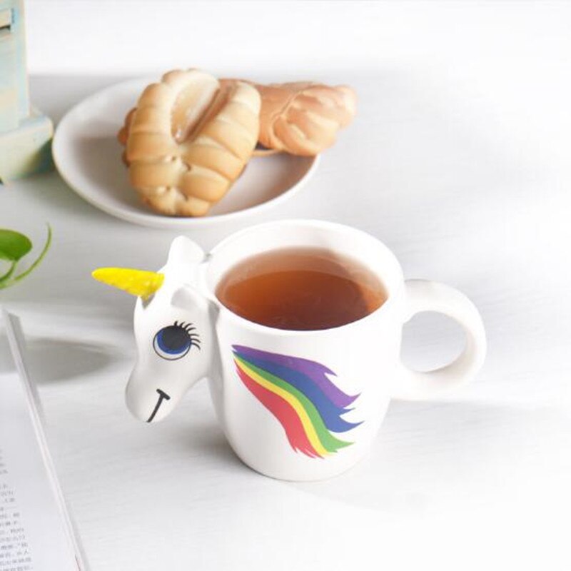 350mL Magic 3D Cartoon Unicorn Mug Funny Heat Sens... – Grandado
