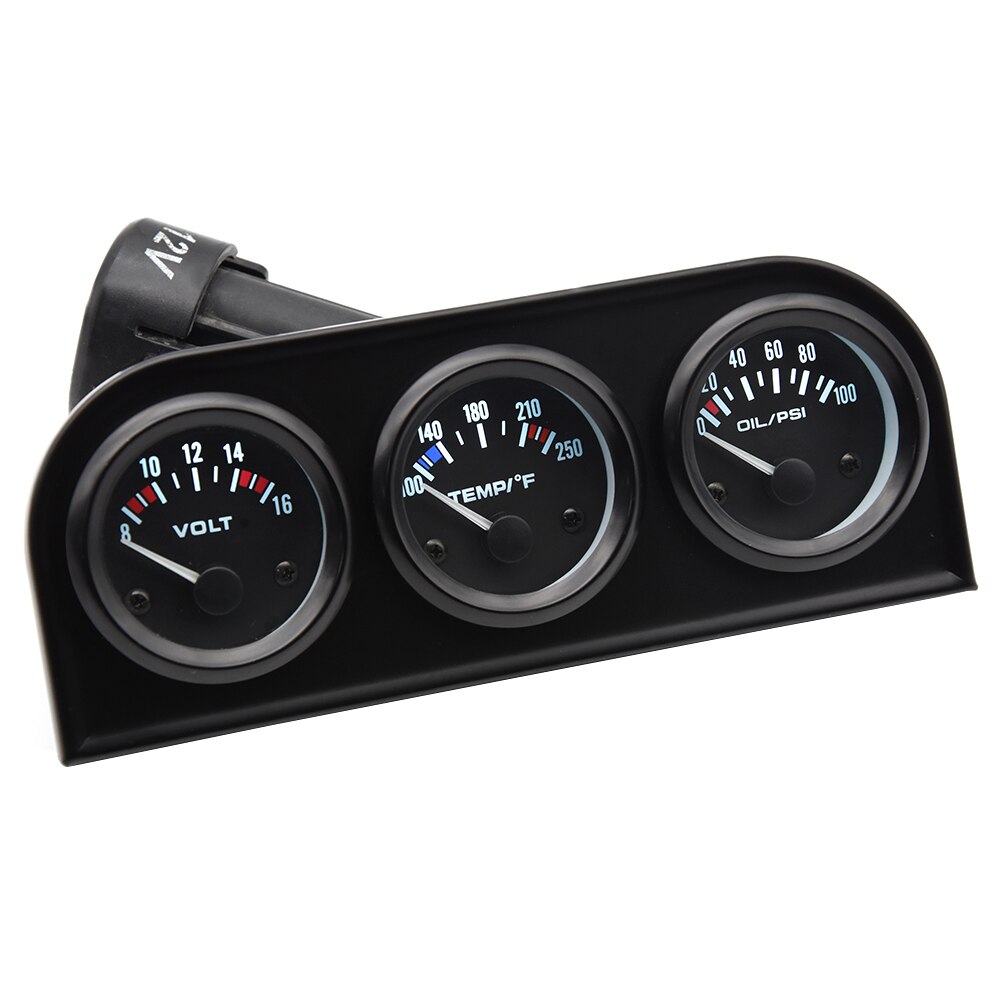 52mm 3 In 1 Auto Car Guage Kit 52MM Black Holder C... – Grandado