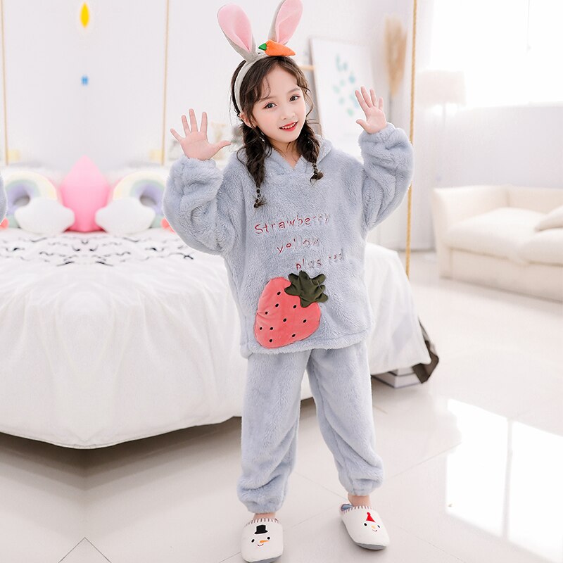 Pijamas infantis flanela outono inverno feminino s... – Vicedeal