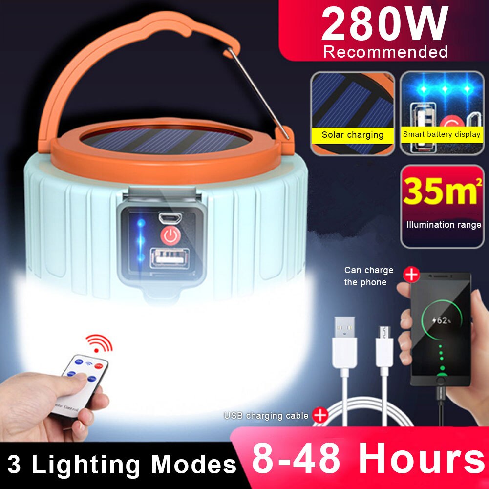 Camp Lamp Outdoor Led Solar Charging Remote Contro... – Grandado